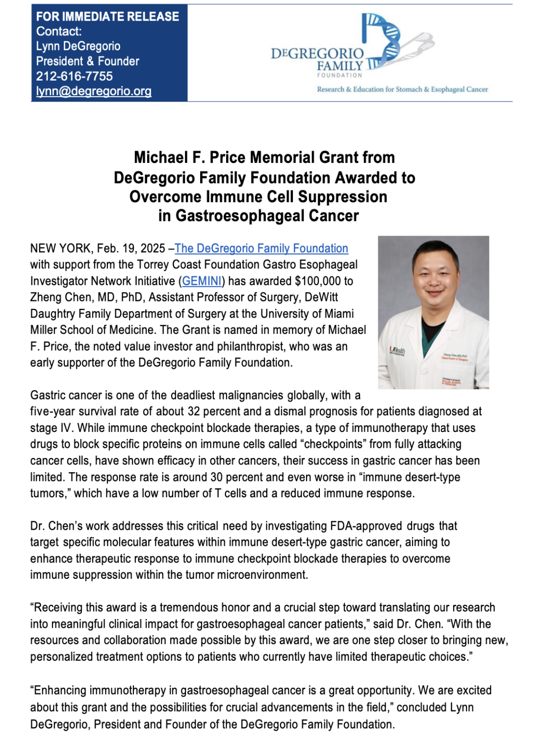 DeGregorio Family Foundation