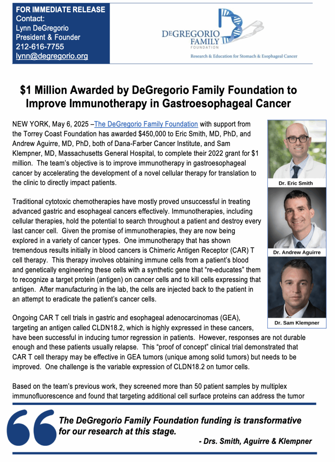 DeGregorio Family Foundation